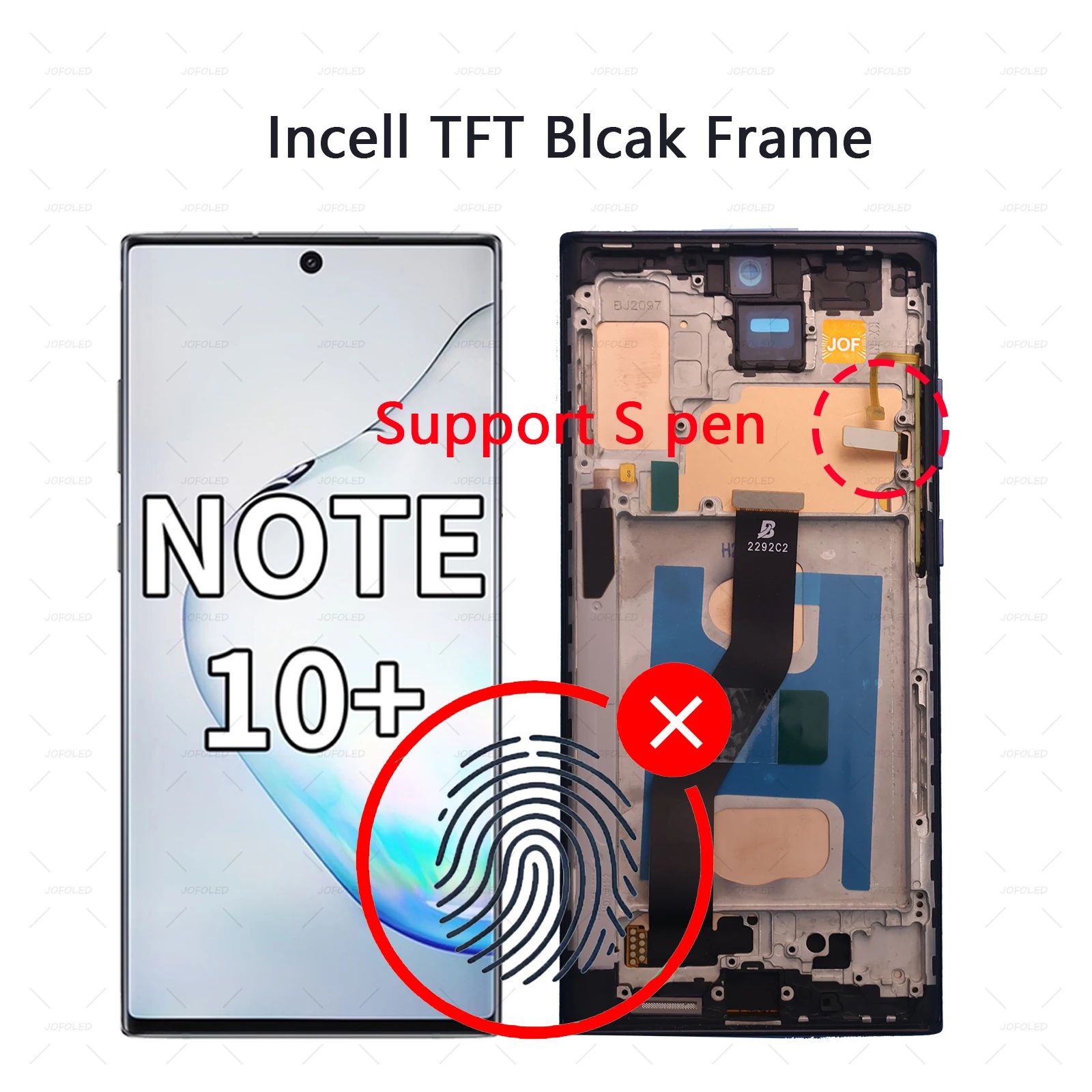 TFT Дисплей для Samsung Note 10 Plus 4G 5G Note10+ N975F N976FJ в сборе с тачскрином Черный c рамки