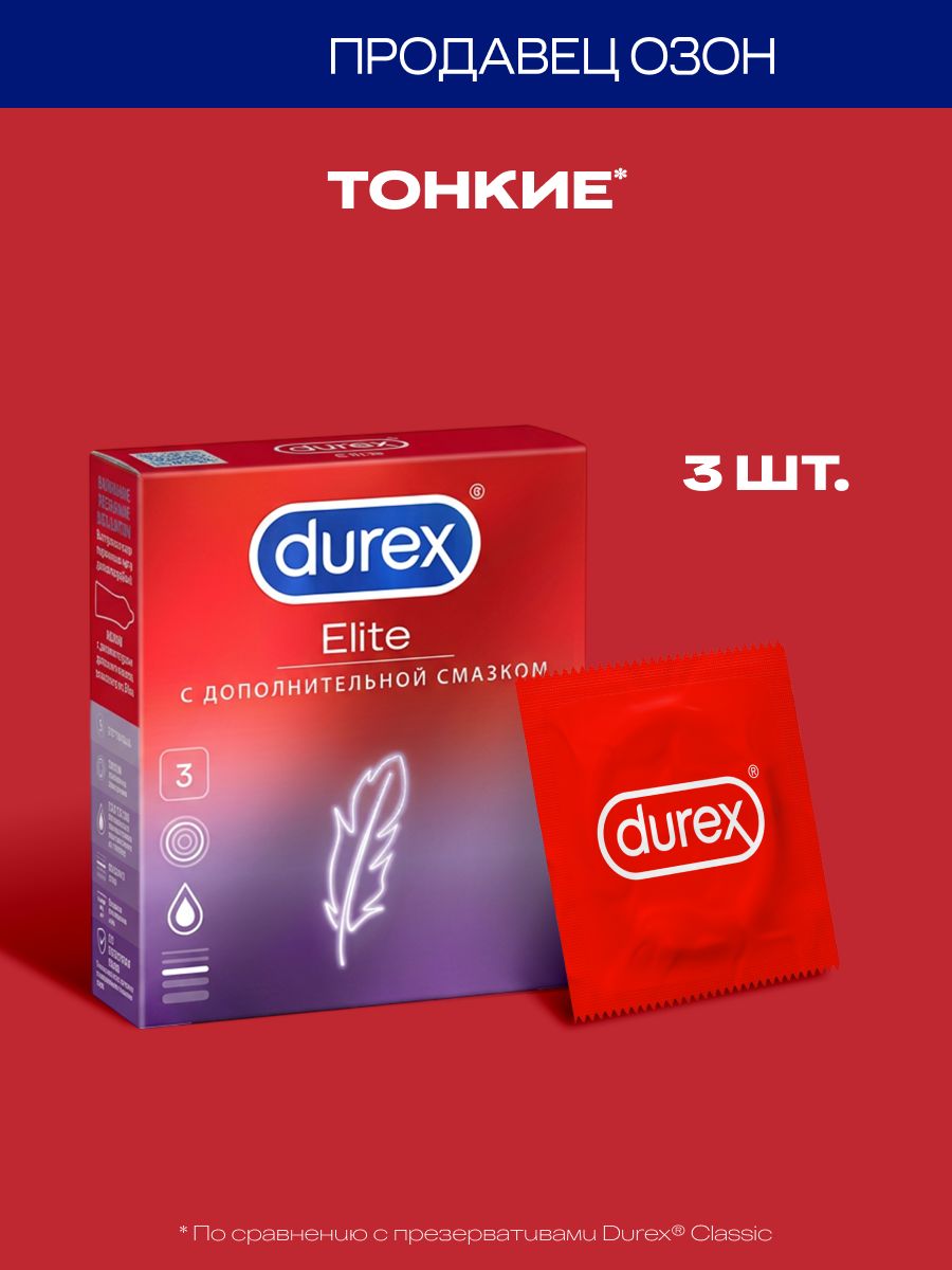 Презервативы DUREX Elite тонкие 3 шт