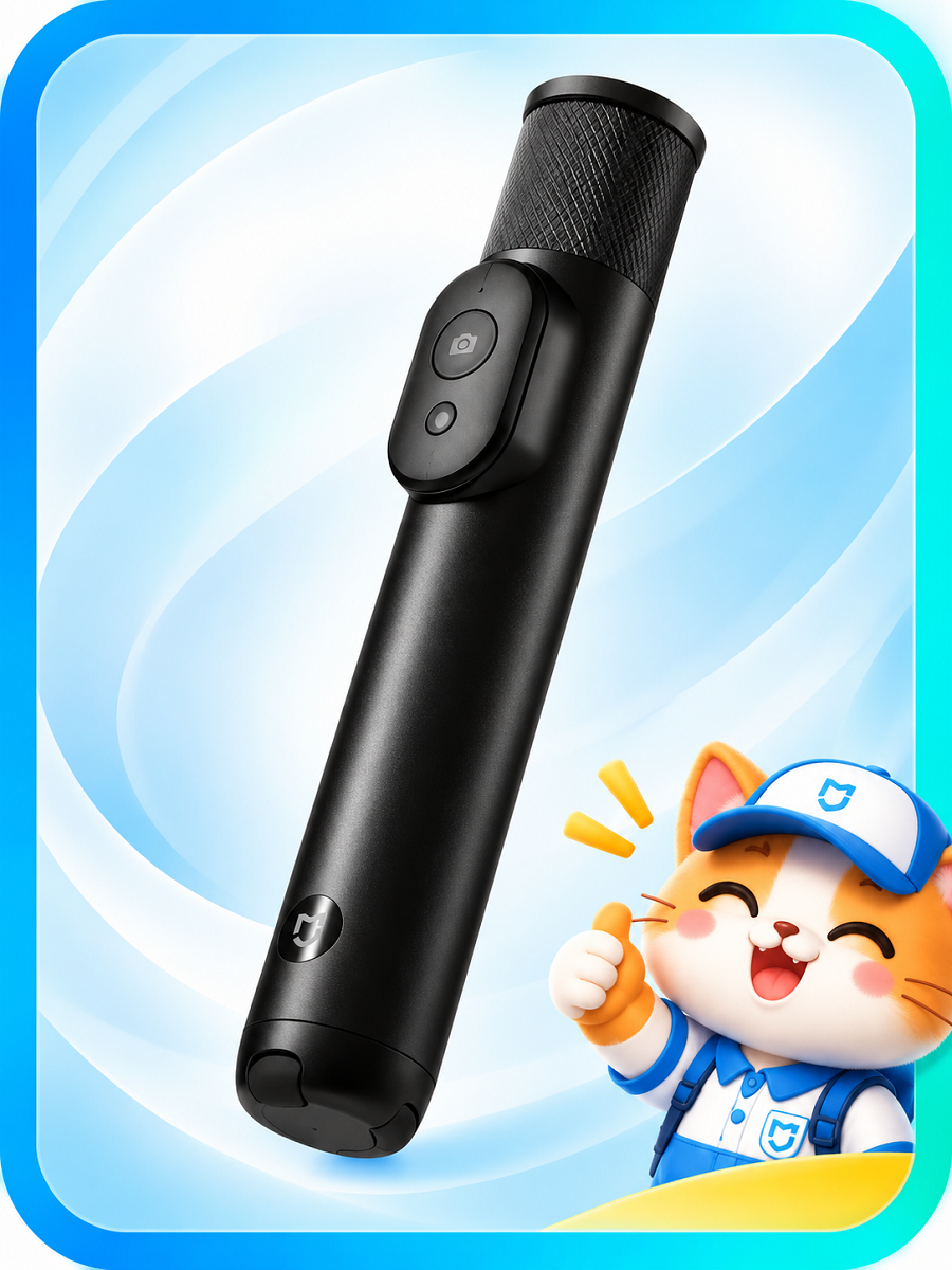Монопод-штатив Xiaomi Selfie Stick Tripod Mini, селфи-палка для телефона с Bluetooth-пультом, черный