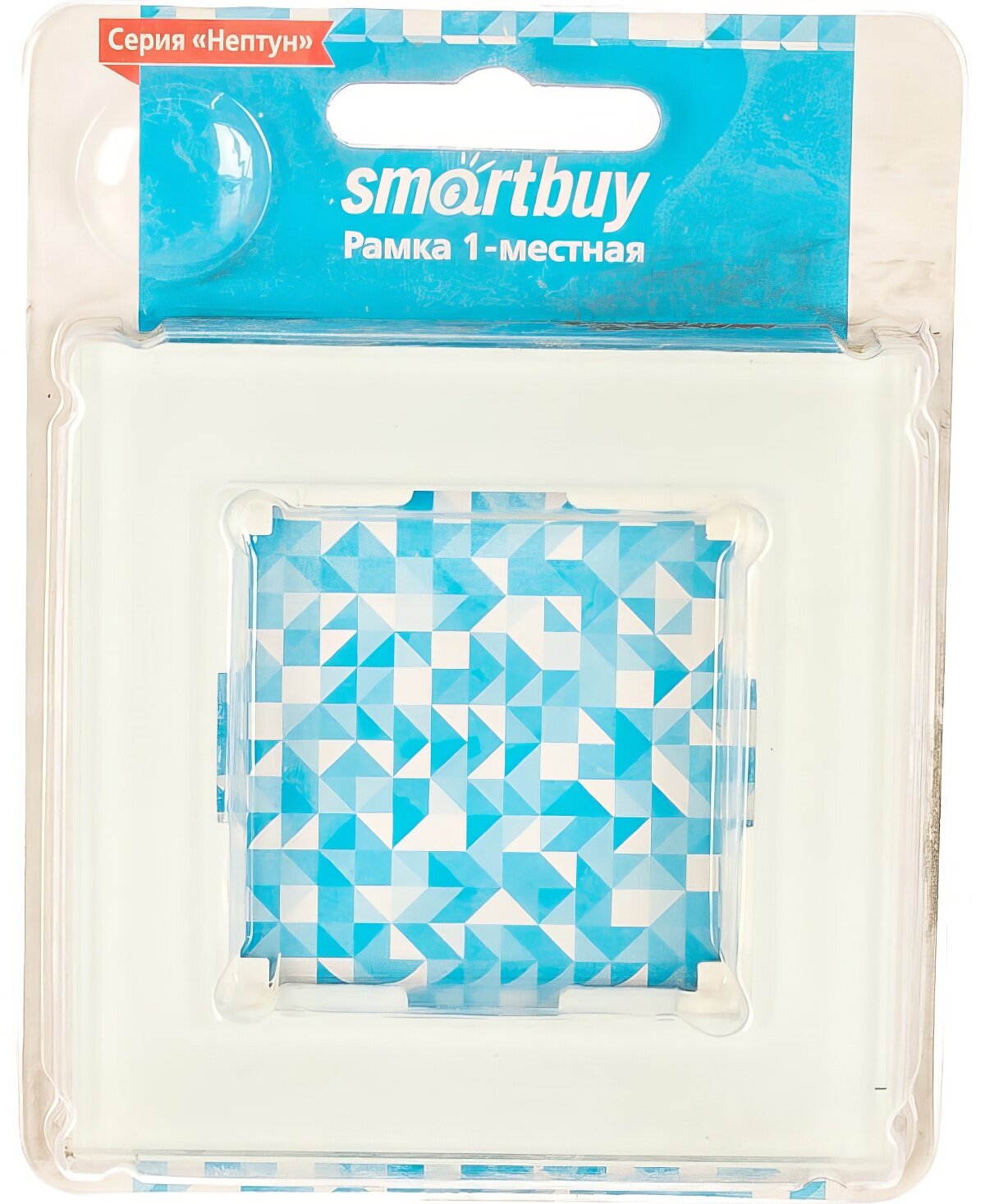 Рамка Smartbuy 1-местная стекло белая Нептун SBE-05w-Glass-FR-1