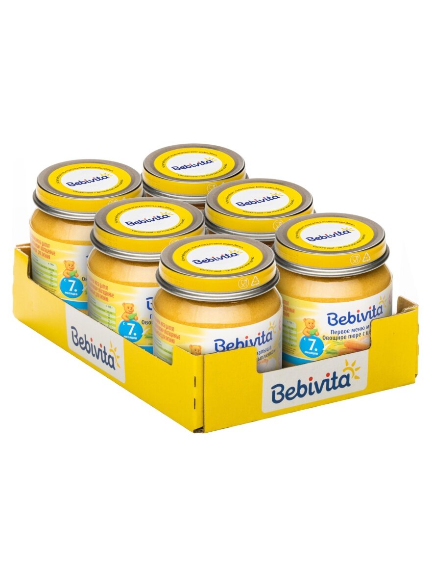 Пюре Bebivita (Бебивита) Овощное с цыпленком с 7 мес 100 г (6 штук)