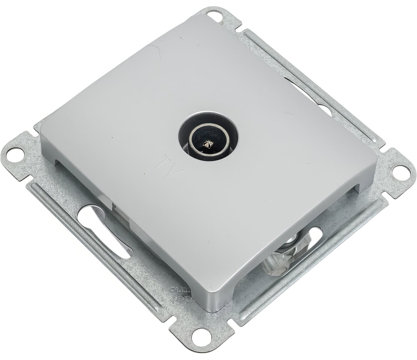 1-местный механизм проходной TV розетки Systeme Electric СП Glossa 4DB алюминий GSL000392