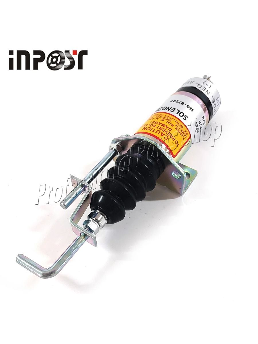 Клапан отключения топлива соленоидный 12V 366-07197 для экскаваторов Lister Petter LPWS, LPWT