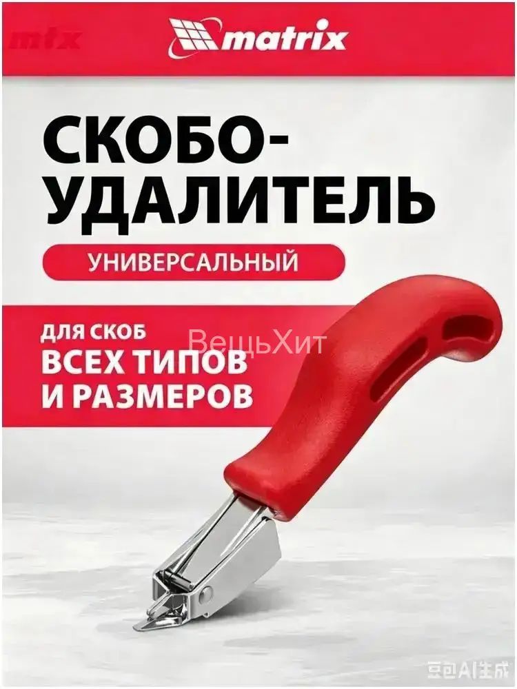 Скобоудалитель мебельный MATRIX, универсальный, для скоб всех типов и размеров, стальной корпус и эргономичная