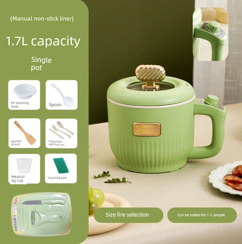 Рисоварка EIT 1.7 л ручная светло-зеленая мини для дома на 1-2 человека с автоподдержкой тепла