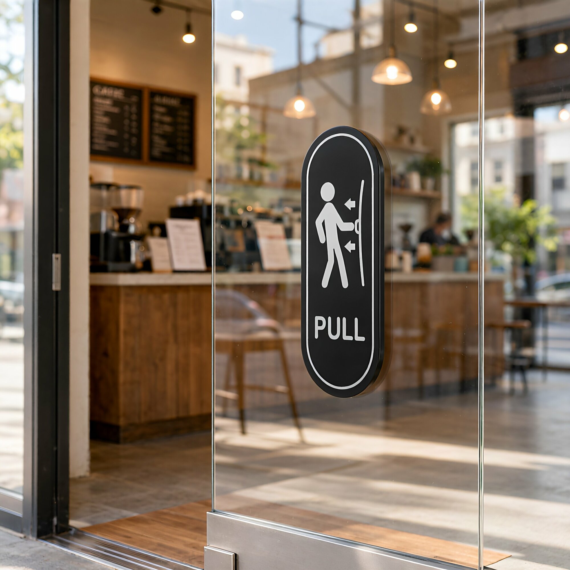 2 Шт Acrylic Door Sign Для Стеклянных Дверей Табличка Push Pull 12 50X5 00X1 00Cm