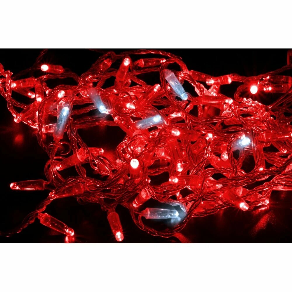 Гирлянда TEAMPROF Нить 10 м, 24В, флэш, колпачок, красный, прозрачный провод TPF-S10CF-24V-CT/R