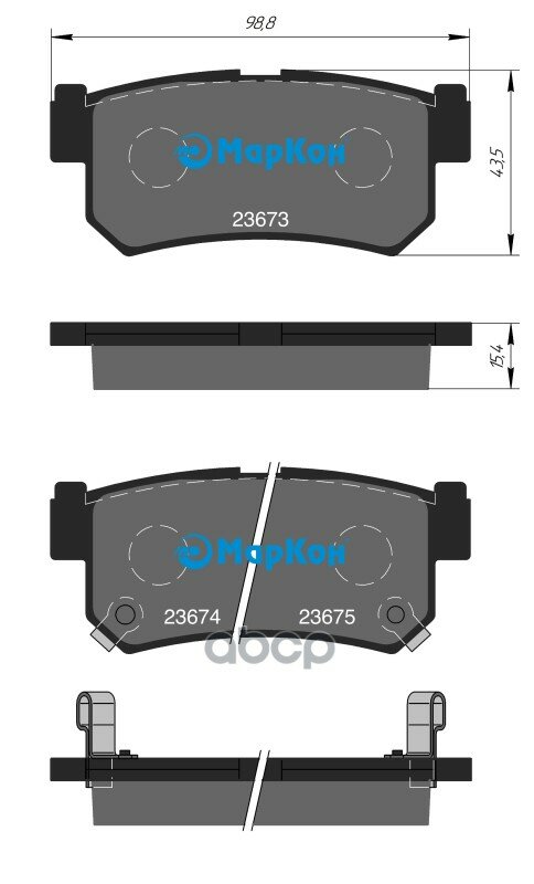 Колодки тормозные дисковые к-т Ssangyong Actyon I Sport I II Kyron Rexton I II МарКон арт. 504102154 - высокое качество