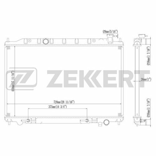 Основной радиатор (двигателя) ZEKKERT MK1463 для Nissan Murano I