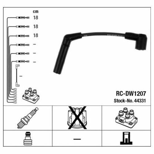 Комплект проводов зажигания Ngk 44331 для Chevrolet Matiz, Spark; Daewoo Matiz