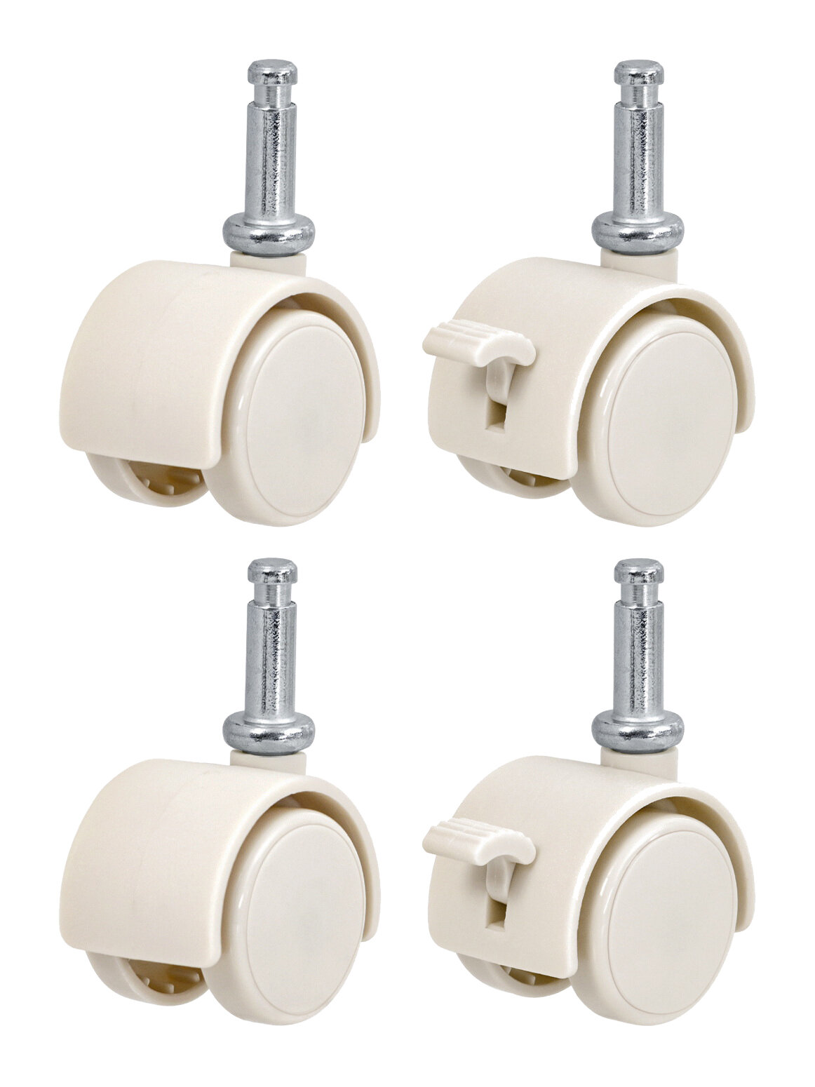 Набор мебельных колесиков со стопорами / Колесики поворотные 4 шт.