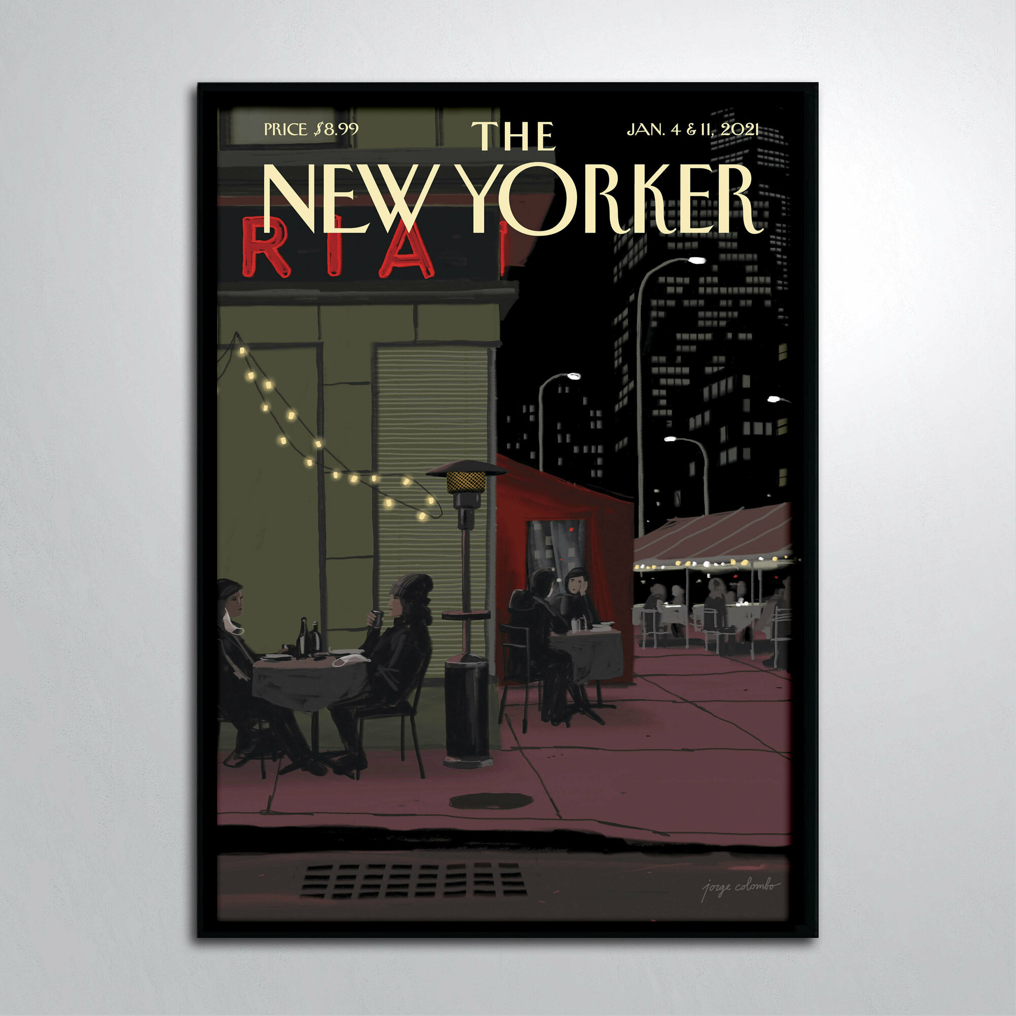 Постер без рамы/Постер для интерьера/Плакат Винтажный Журнал Нью Йоркер The NEW YORKER 4 январь 2012 г