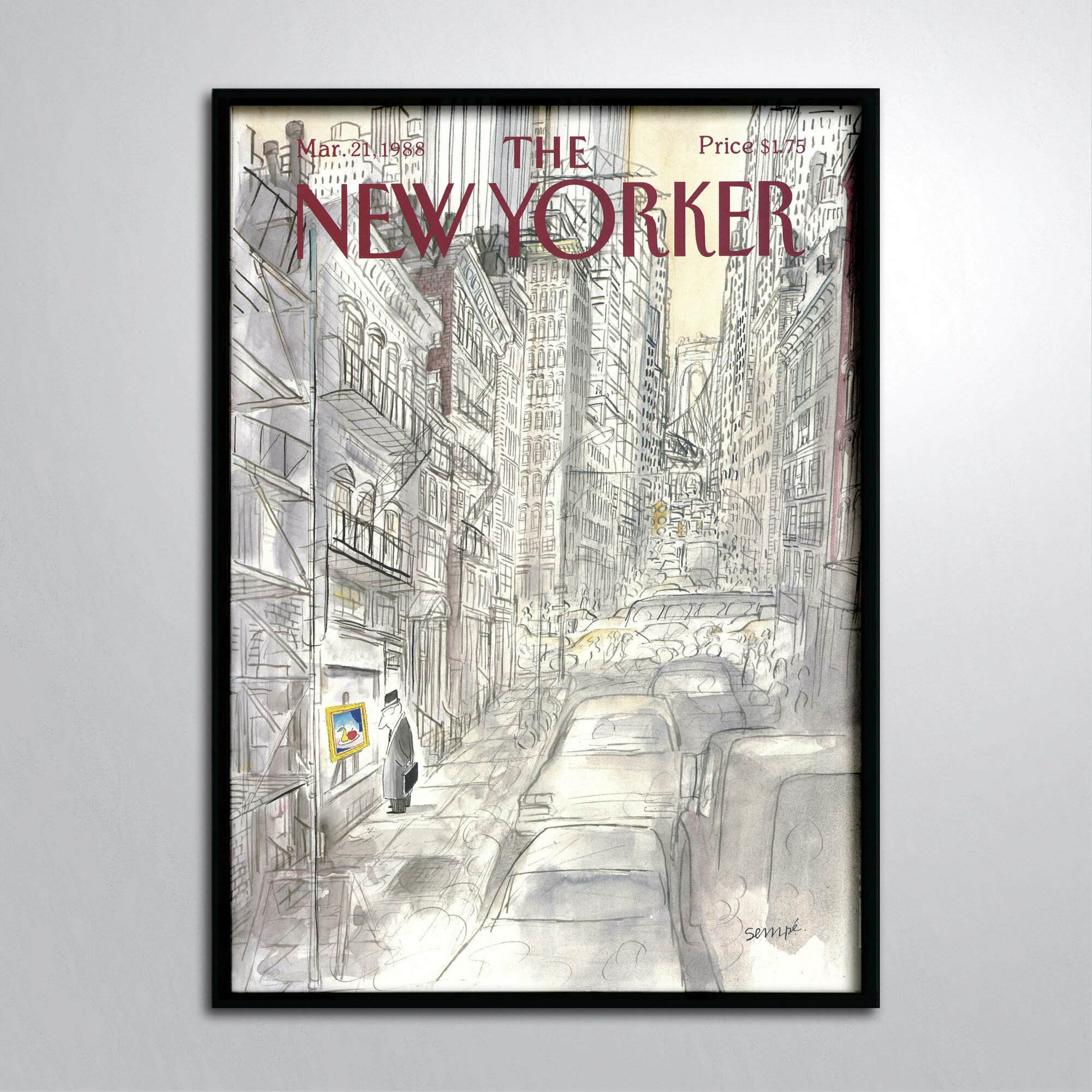 Постер без рамы/Постер для интерьера/Плакат Винтажный Журнал Нью Йоркер The NEW YORKER 21 март 1988 г (А2/420х594)