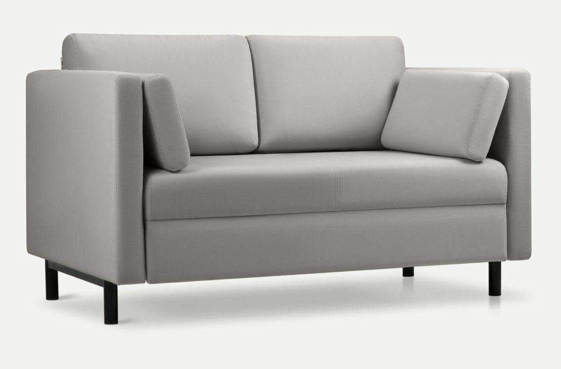 Диван-кровать раскладной Divan.ru Кела Мини Velvet Silver 138х89х84 см, спальное место 196х120 см, велюр, серый