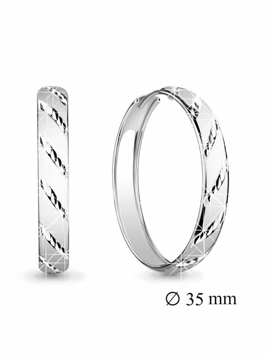 Серьги конго, серебро, 925 проба, родирование