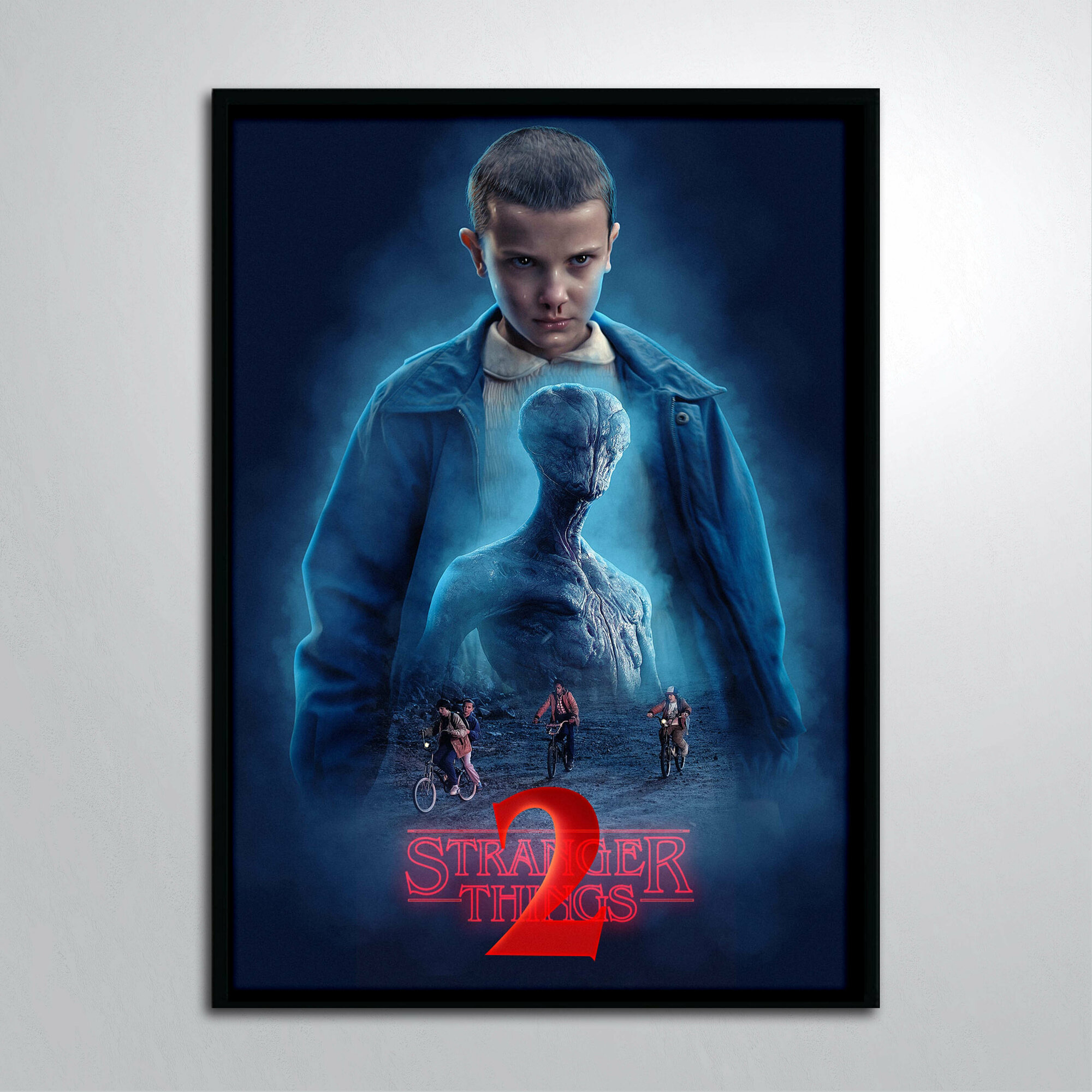 Постер без рамы/Очень странные дела Одинадцать и Монстр Stranger Things (А2/420х594)