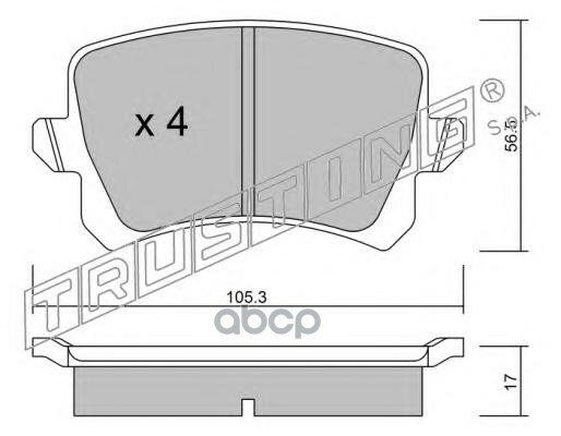 К-т дисков. тормоз. колодок VW Passat 2005-, Tiguan 2007- R Trusting арт. 8220