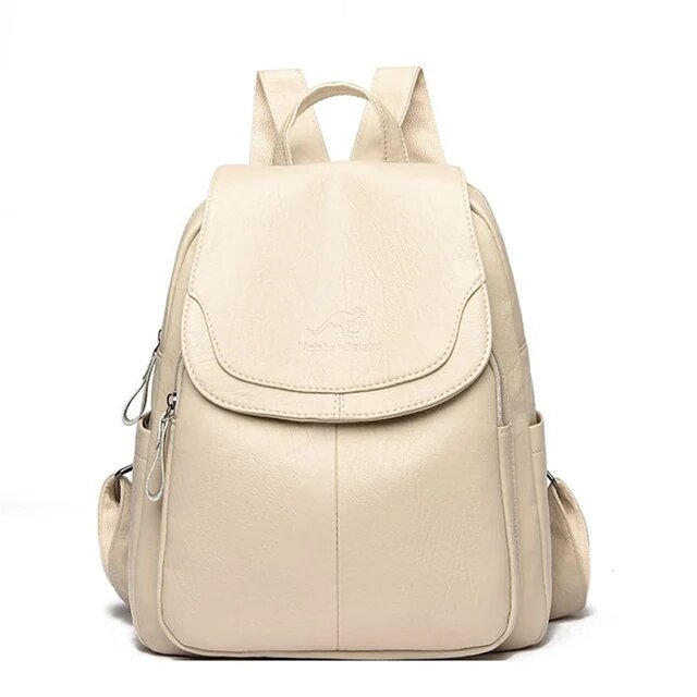 Бежевый женский рюкзак из искусственной кожи Beige-16