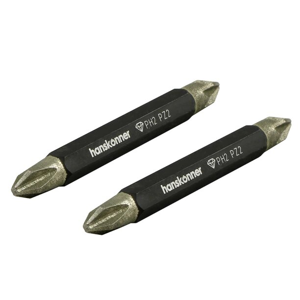 Бита для шуруповерта двухсторонняя Hanskonner PH2/PZ2, 65 мм 2 шт