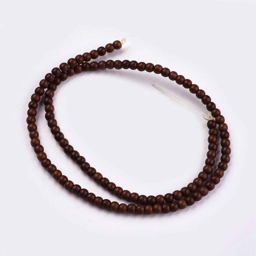 Бусины каменные, говлит (имитация), тёмно-коричневый, 4мм, 110 шт, низка