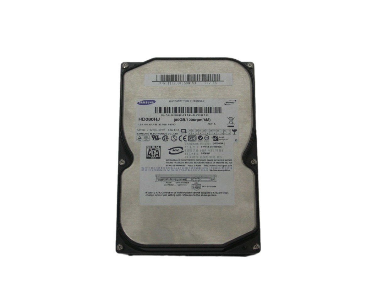 Жесткий диск 3,5" 80 Gb Samsung HD080HJ 7200 rpm SATA