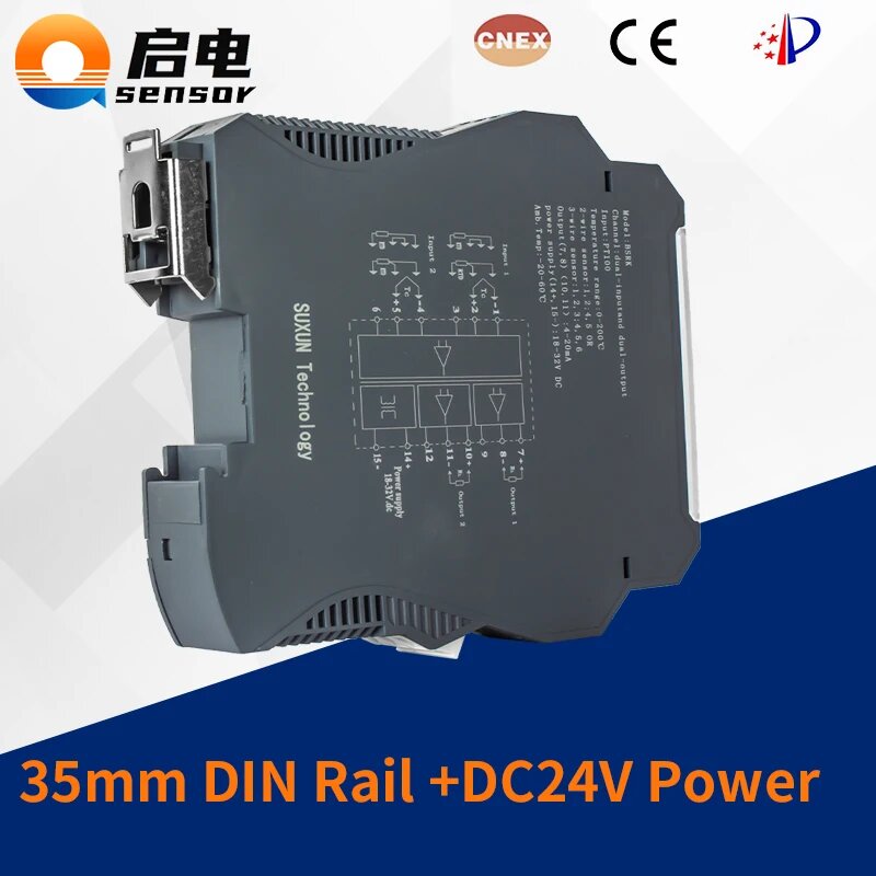 Преобразователь PT100 -50-200C, 4-20мА, 0-10V, 24V DC