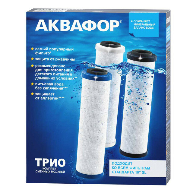 Комплект сменных модулей для проточных фильтров АКВАФОР РР5-В510-02-07 и уплотнения