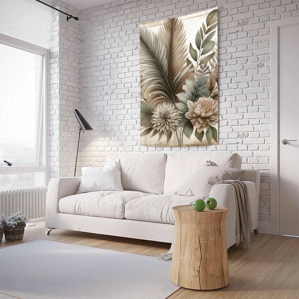 Вертикальное фотопанно на стену JoyArty "Объемные цветы", из ткани, 150х200 см