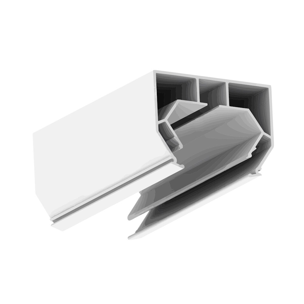 Профиль карниз 1 рядный АМ-1 гардина белая 2м (2шт по 1м)