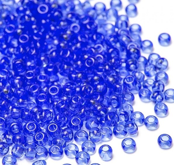 Бисер Preciosa Чехия №30050 т. синий прозрачный 10/0, 5 гр,1 шт.