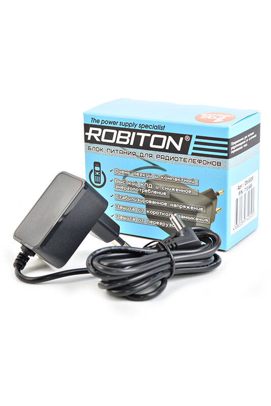 Блок питания ROBITON ID6-500S 6V-0.5A 5.5x2.1 угловой (-)