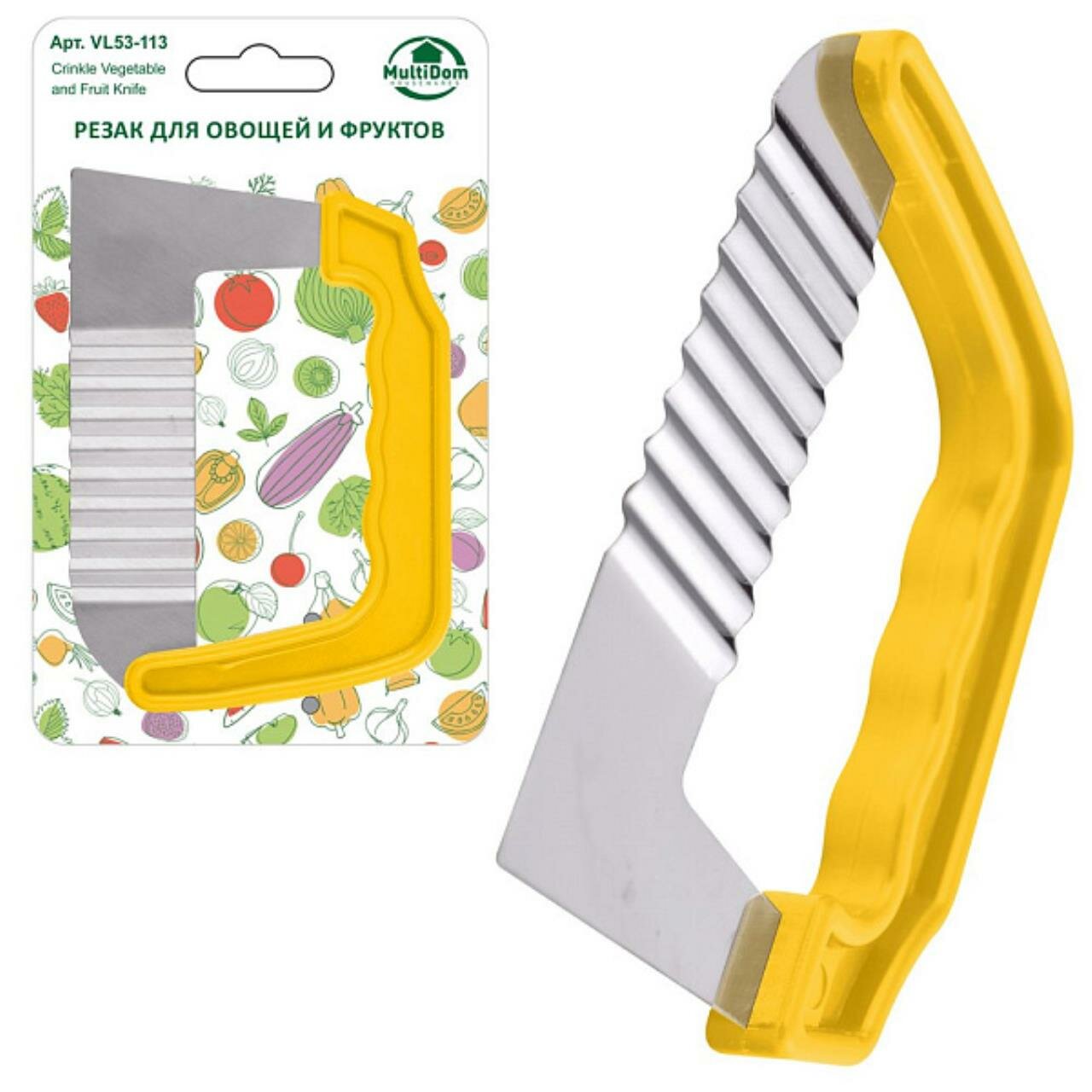 Резак Мультидом, волнистая нарезка, нержавеющая сталь, 12,5х8,5 см