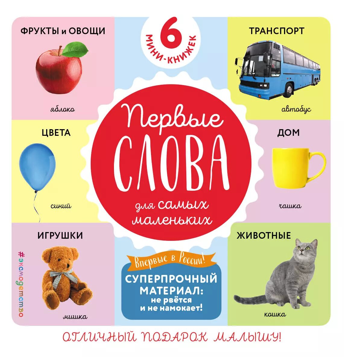 Комплект из 6 супер-прочных мини-книжек «Первые слова для самых маленьких» ()