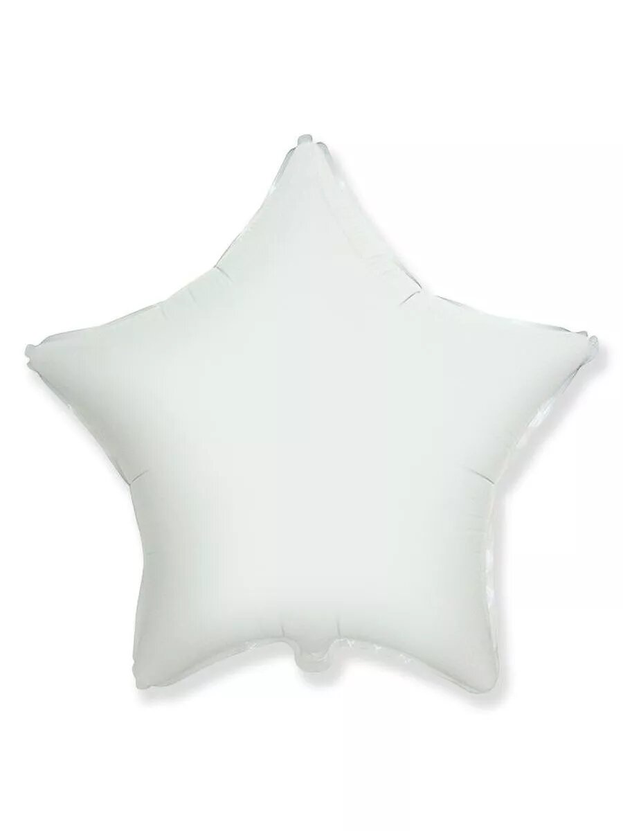Звезда Белый / White, фольгированный шар (32"/81 см ) 1 шт. / FLEX METAL, Испания