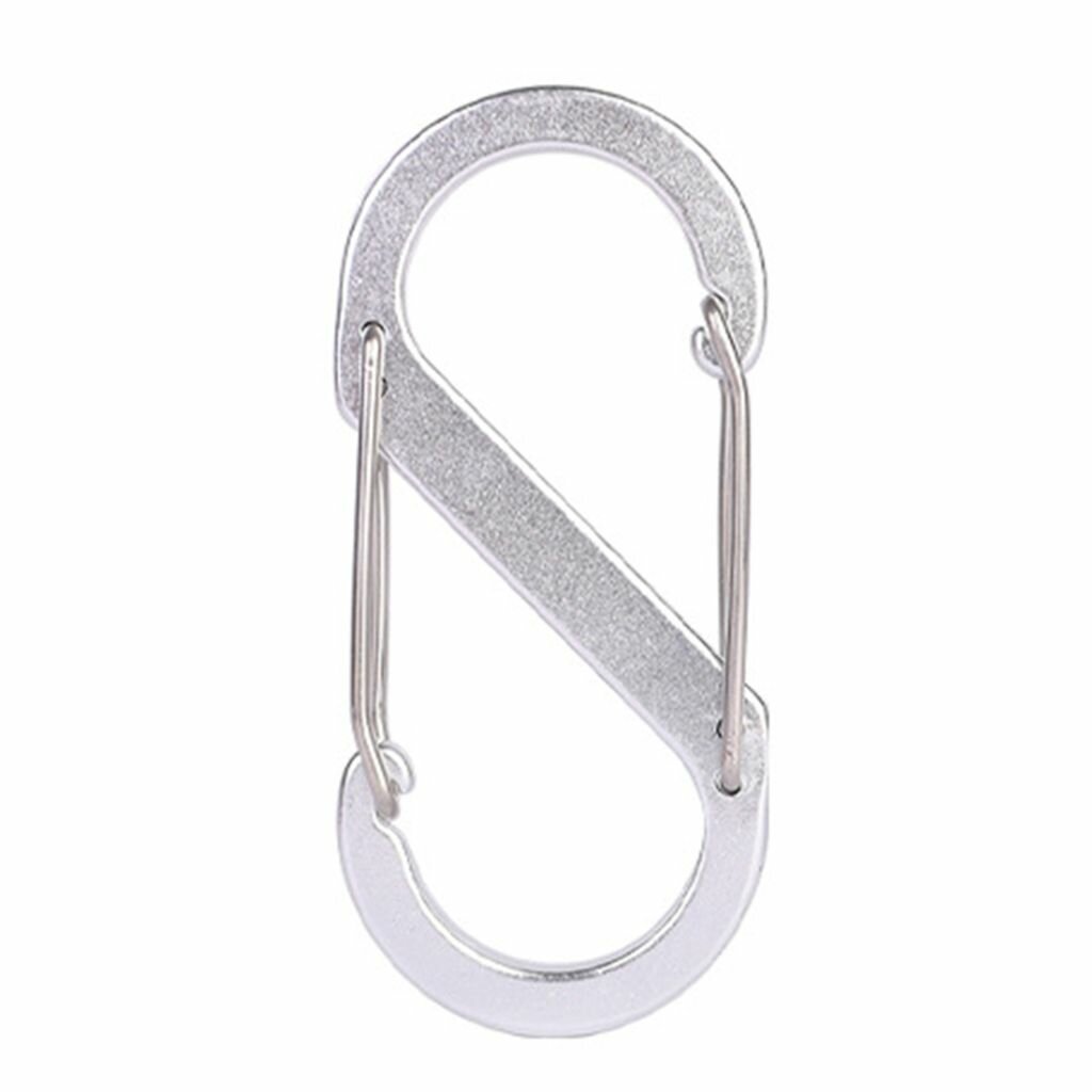 Алюминиевые сплавы S-образный карабин, двойной брелки, небольшой пружинный зажим для кемпинга, рыбалки, путешествий