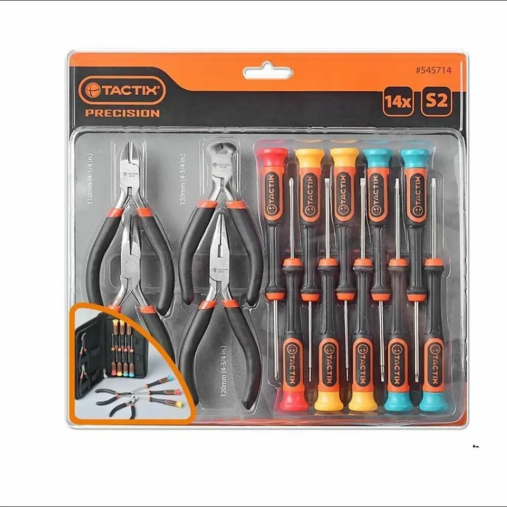 Набор шарнирно-губцевого инструмента Tactix 545714, 14 предметов