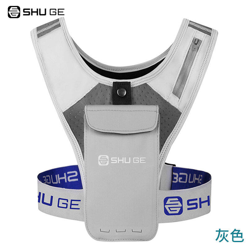 Беговой жилет с сумкой, многофункциональный велосипедный жилет с отражателями, сумка для телефона с сенсорным экраном, унисекс, экипировка для марафона