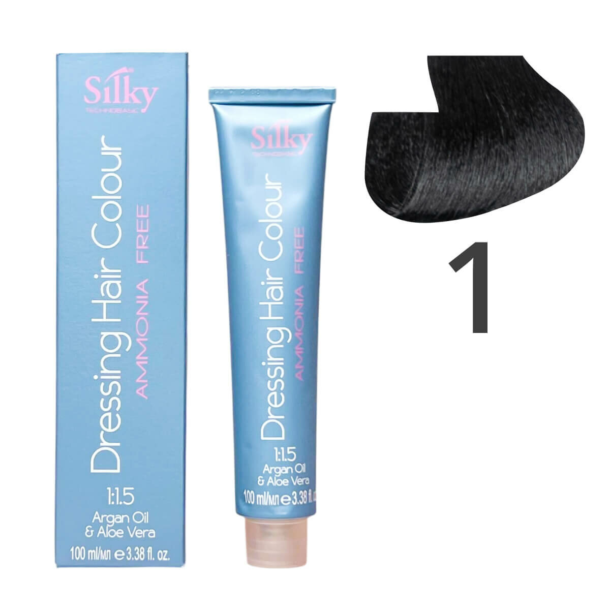 Краска для волос безаммиачная Silky Dressing Haircolor 1 Черный, 100 мл