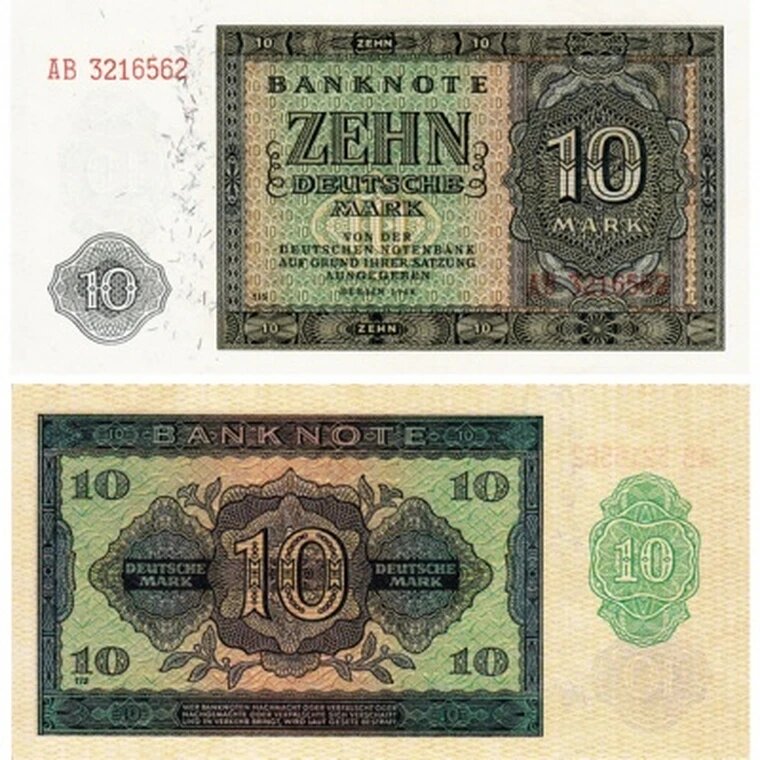 10 марок 1948 года ГДР Германия, сувенирная копия, банкноты и купюры редкие коллекционные