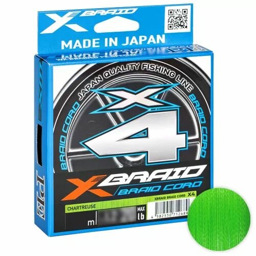 Плетёный шнур Ygk X-braid Cord X4 300м. 0.165мм. 1PE CHARTREUSE
