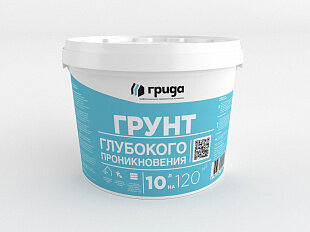Грунтовка Глубокого Проникновения Грида Зимняя 10кг Акриловая, Бесцветная.