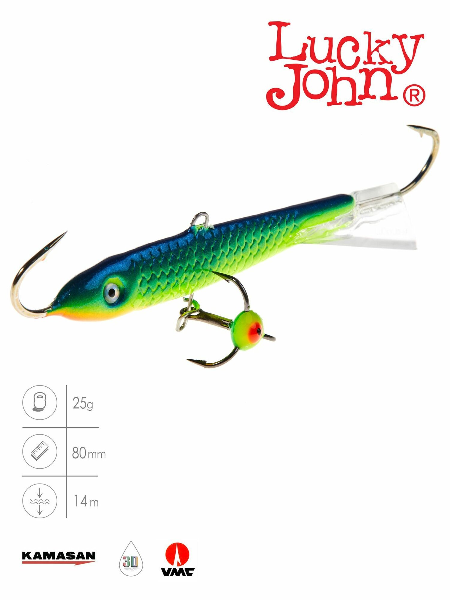 Балансир Lucky John CLASSIC 8 + тр. 80мм/29 блистер