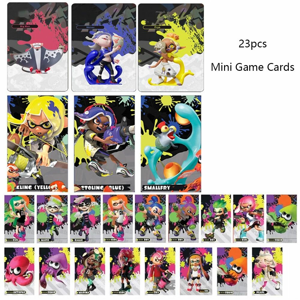 23 штуки карт nfc splatoon 3 для мини-игр на ns switch