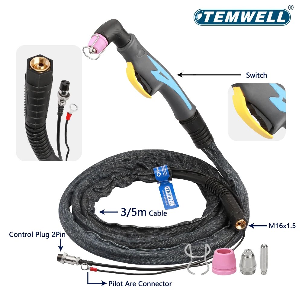 Плазменный резак TEMWELL AG60 SG55 WSD60 50/60A, 5M