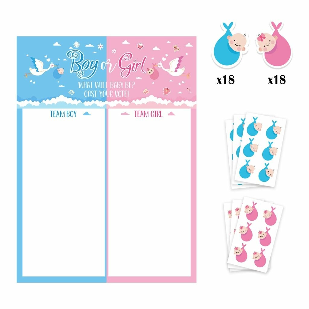 Карточки для вечеринки "Мальчик или Девочка"