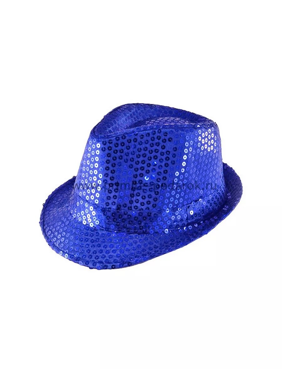 Шляпа карнавальная saneka "Диско", с пайетками, синяя, размер 55-57