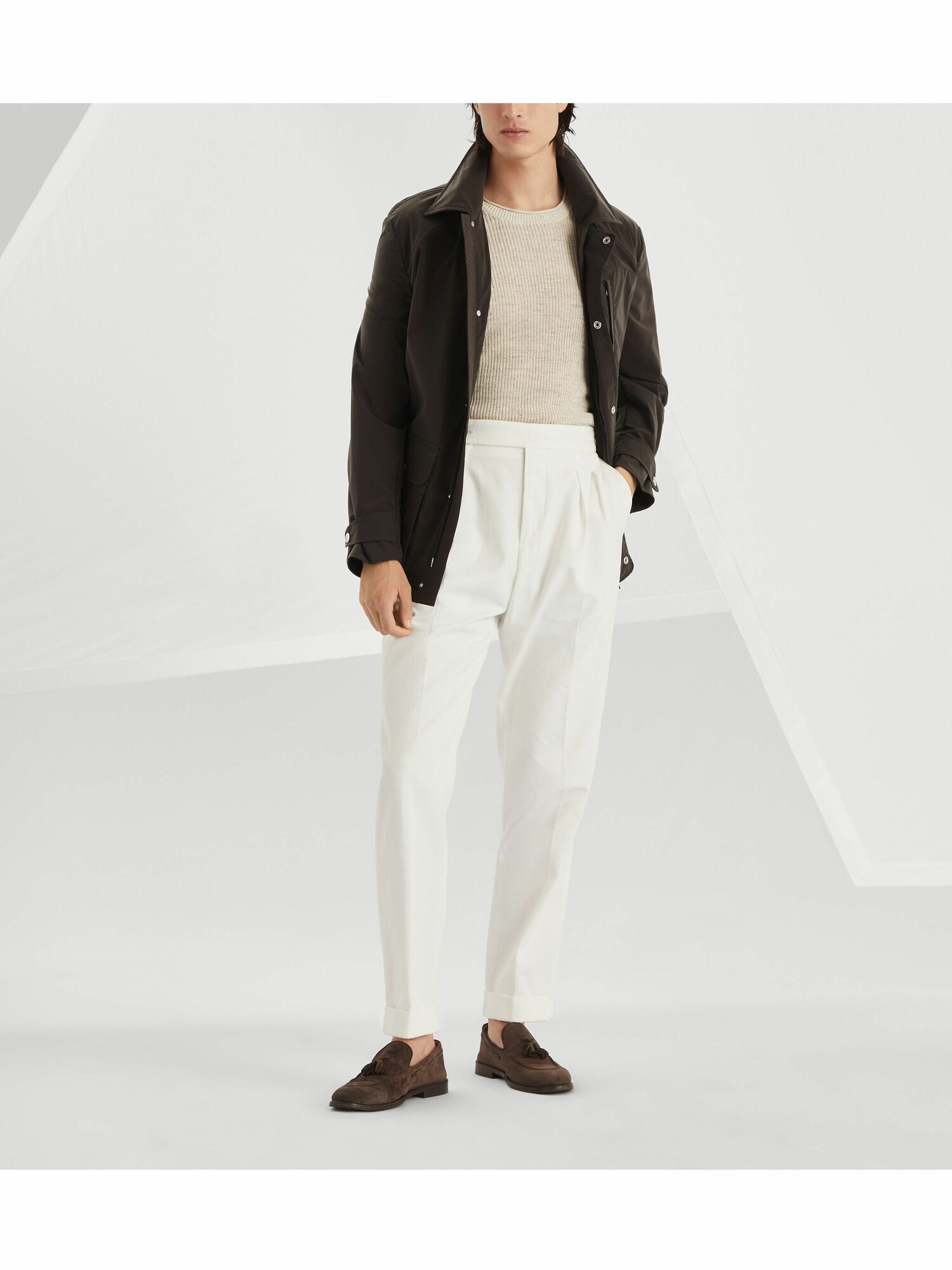 Куртка BRUNELLO CUCINELLI, размер 54, brown — фото 1