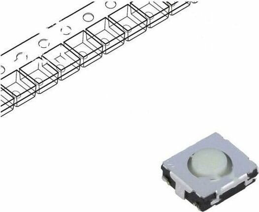 Микропереключатель PANASONIC EVQQ2S02W Микропереключатель TACT SPST Пол: 2 0,02A/15ВDC SMT нет 1,6Н 1шт