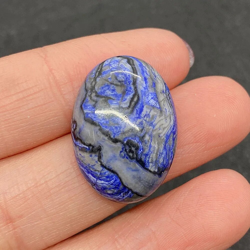 Бусина из Crazy Agate, синий натуральный камень