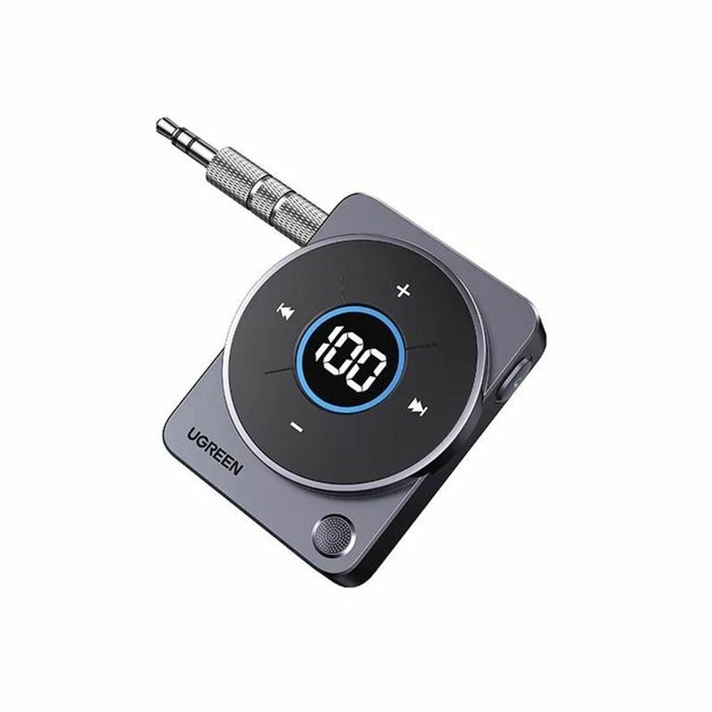 Аудиоадаптер UGREEN CM724 (35003) Car&Home Bluetooth 5.4 Receiver Audio Adapter со съемным штекером 3,5мм. Цвет: серый